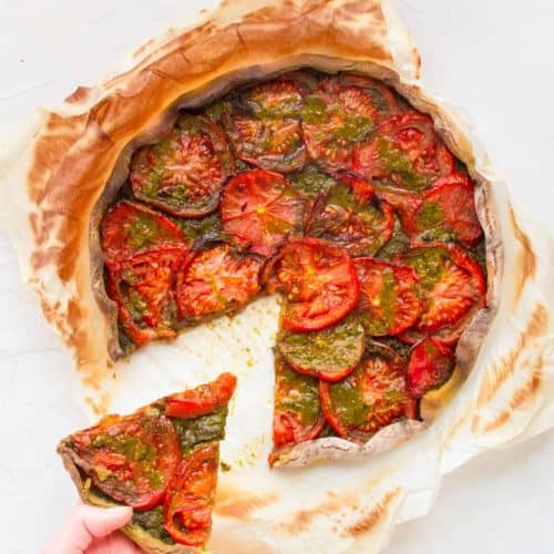 Savory Tomato & Pesto Tart - Cooking With Elo