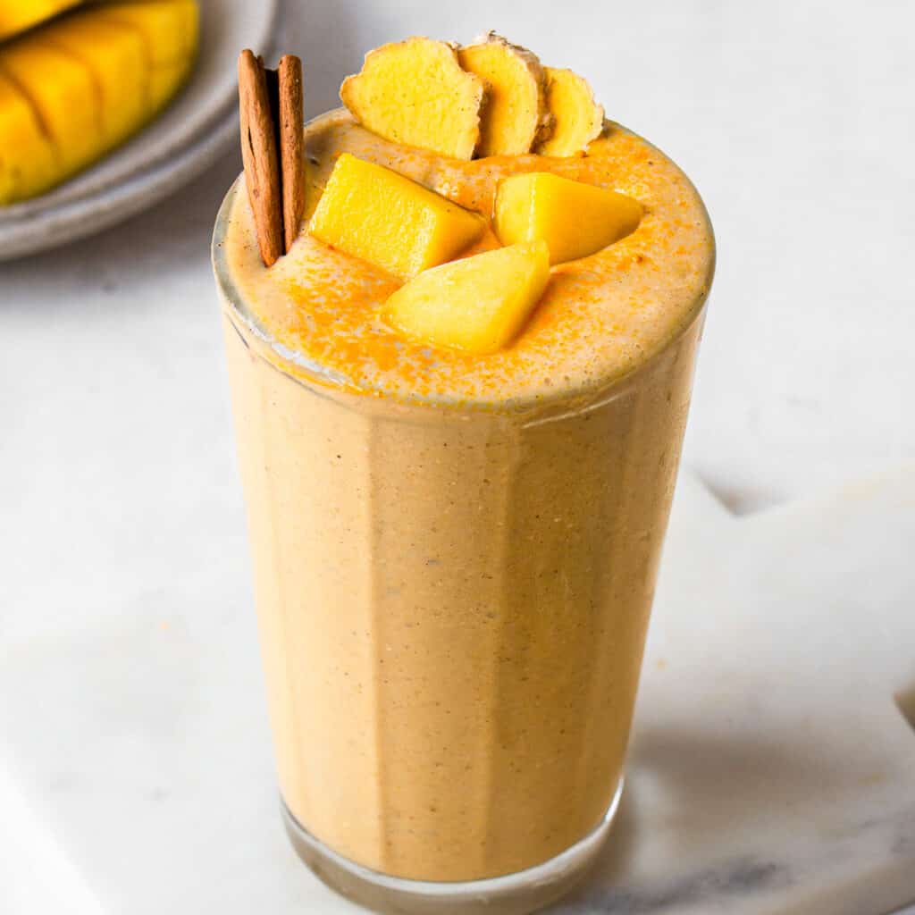 Golden Milk Mango Breakfast Smoothie - Cooking With Elo