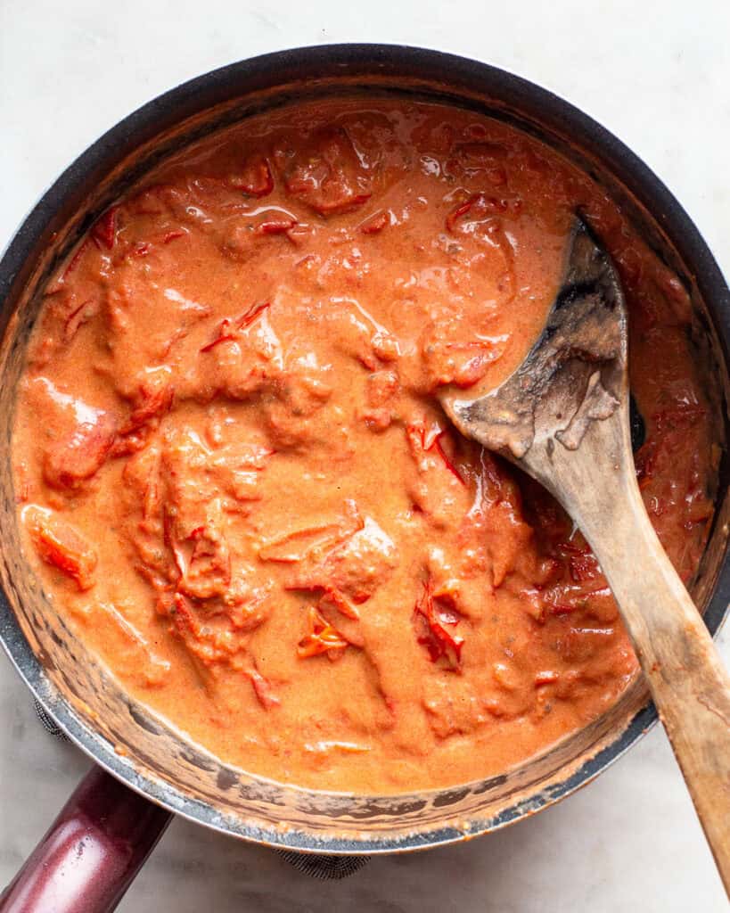 Tahini Cherry Tomato Pasta Sauce - Cooking With Elo
